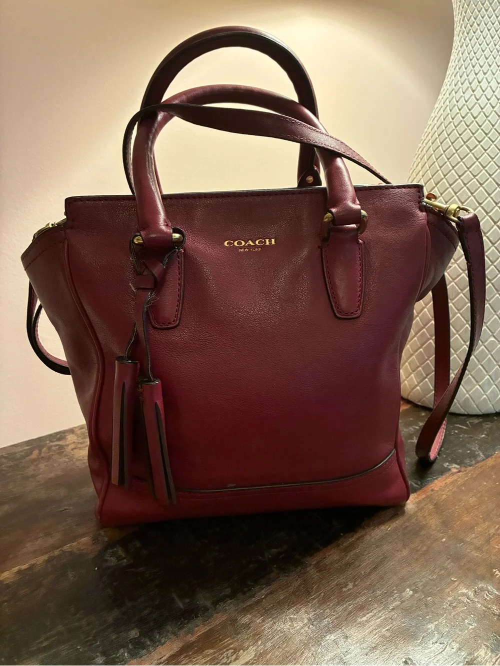 Coach | Bags | Genuine Coach Legacy Leather Mini Tanner In Deep Port ...